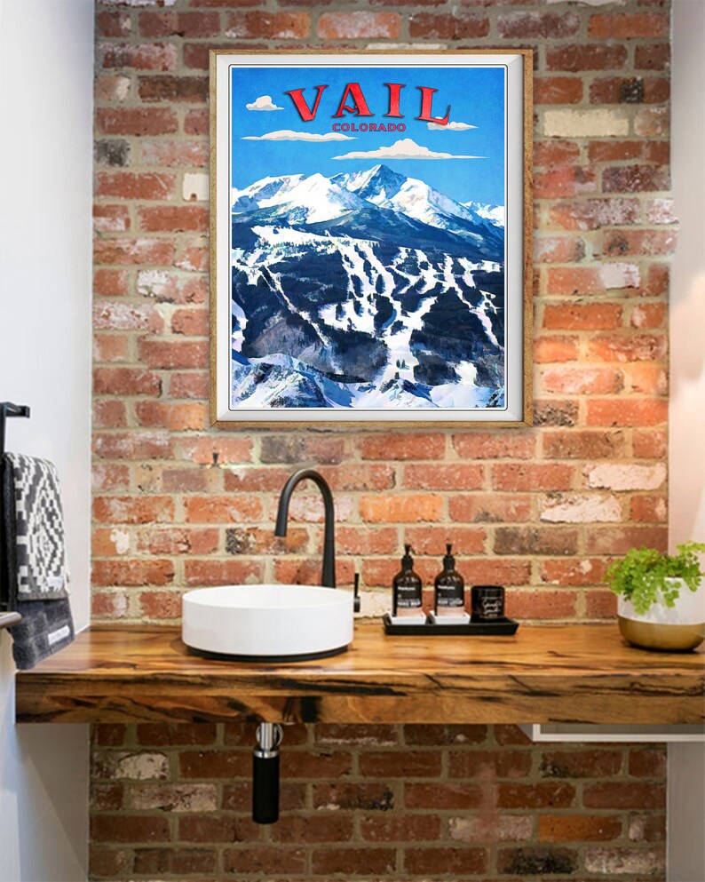 Vail Poster Colorado Print Skiing Poster Vail Print - Etsy