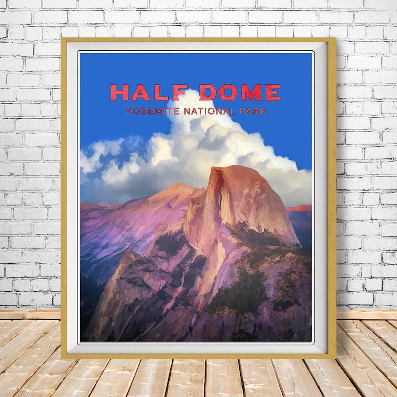 Yosemite Poster, Half Dome Print, Yosemite Print, National Park Poster ...