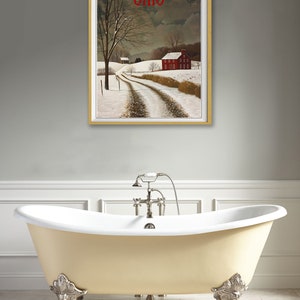Ohio Poster, Rural Ohio Landscape Print, Winter Landscape Poster, Ohio ...