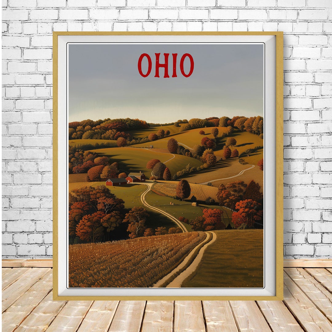 Ohio Poster, Rural Ohio Landscape Print, Autumn Landscape Poster, Ohio ...