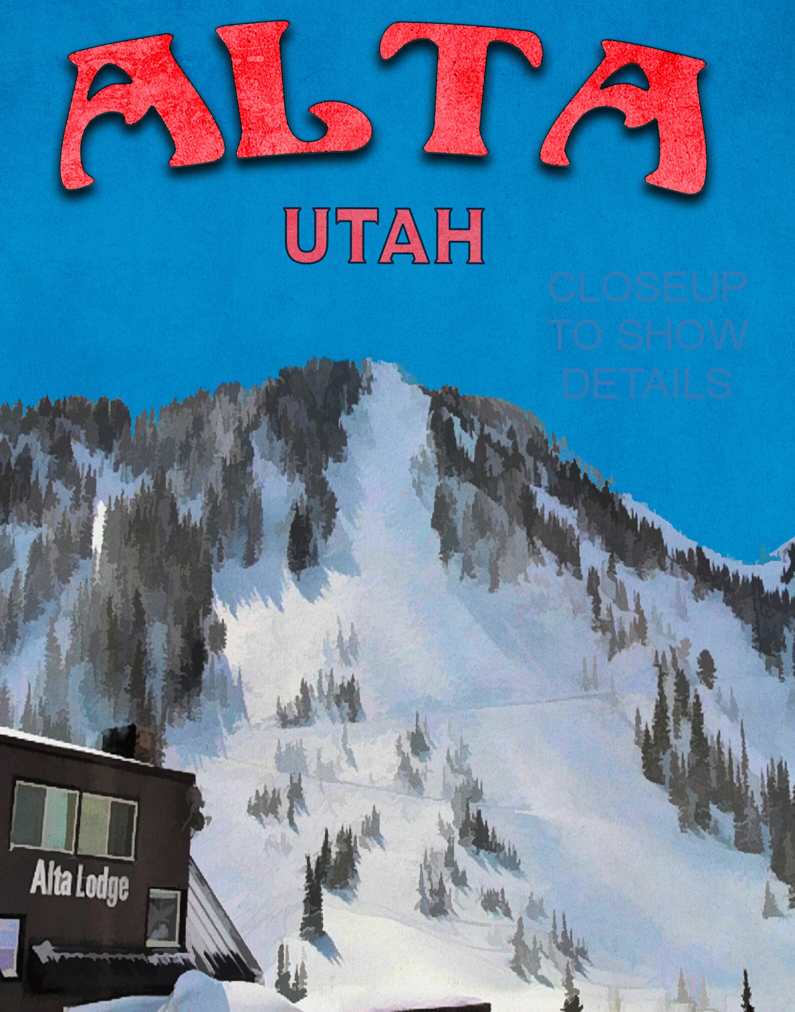 Alta Ski Resort Print, Utah Print, Alta Utah Poster, Skiing Poster ...