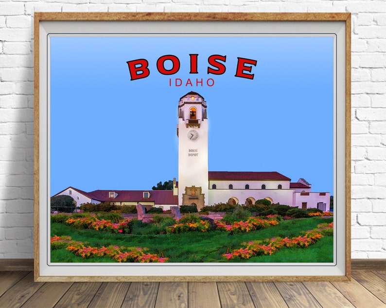 Boise Poster, Boise Depot Print, Idaho Print, Boise Print, Vintage ...