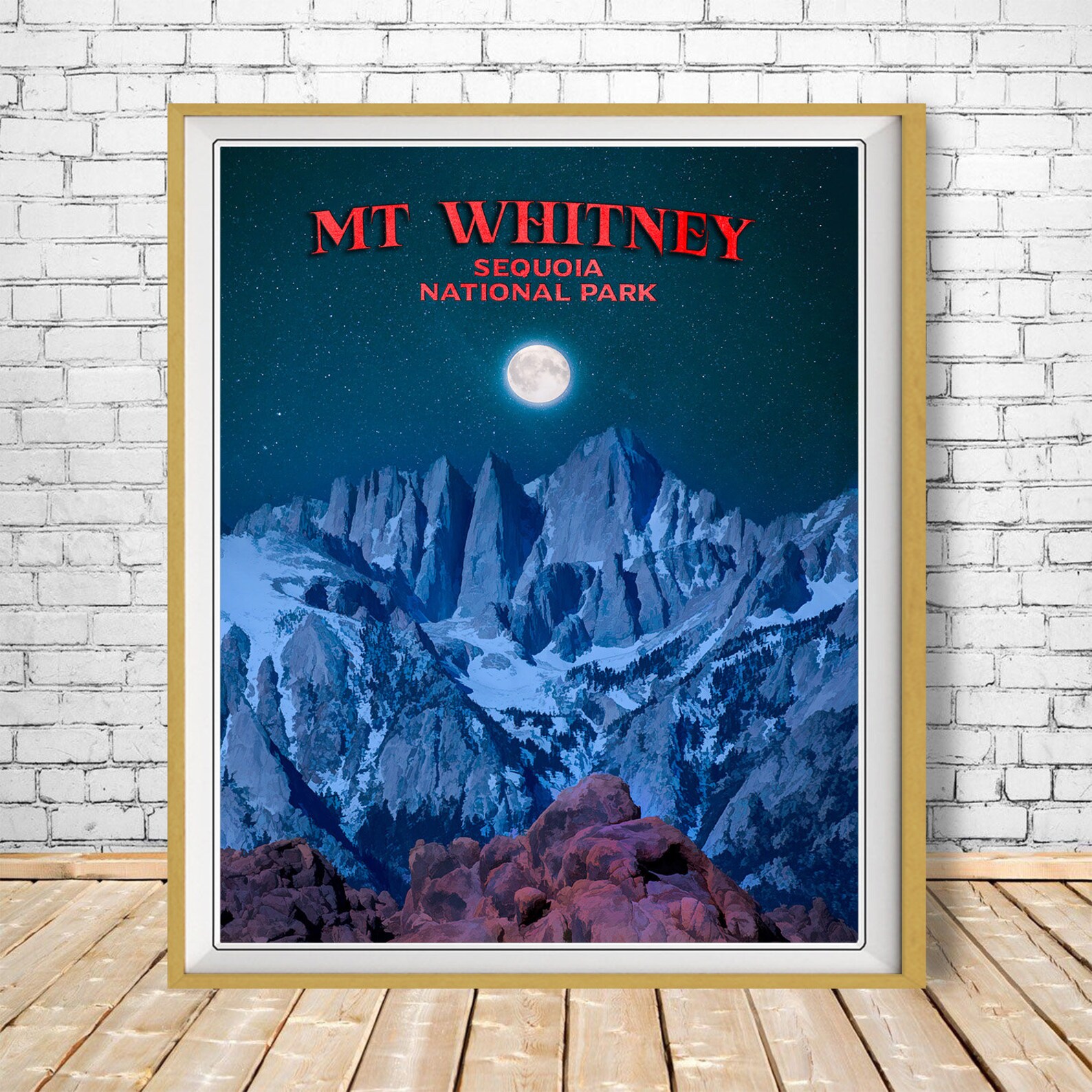 Mt Whitney Poster Sequoia National Park Print California | Etsy