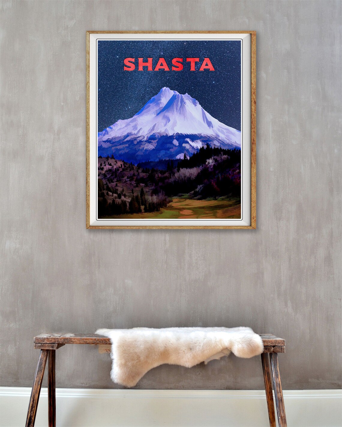 Mt Shasta Poster California Print Mount Shasta Print | Etsy