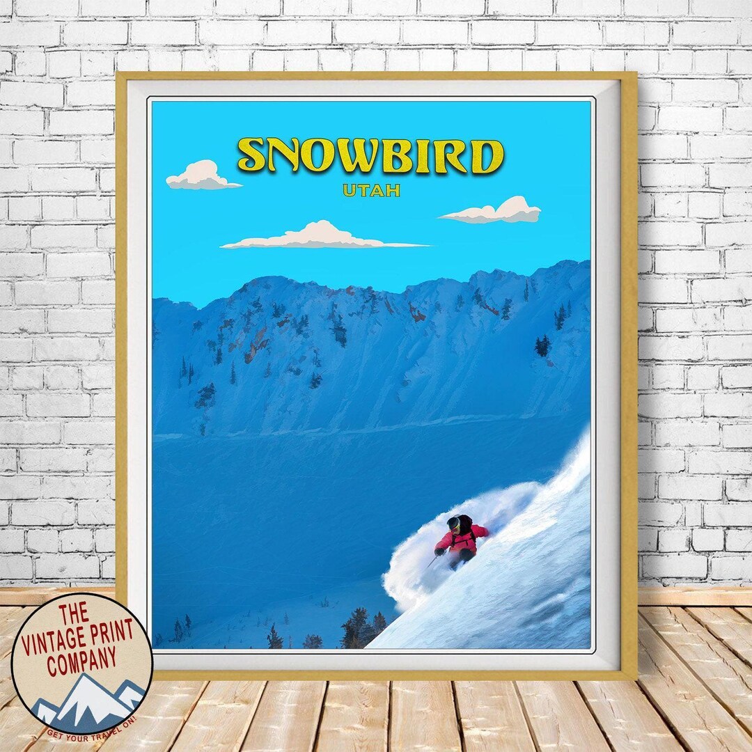 Snowbird Ski Poster, Utah Print, Snowbird Poster Skiing Poster, Salt ...