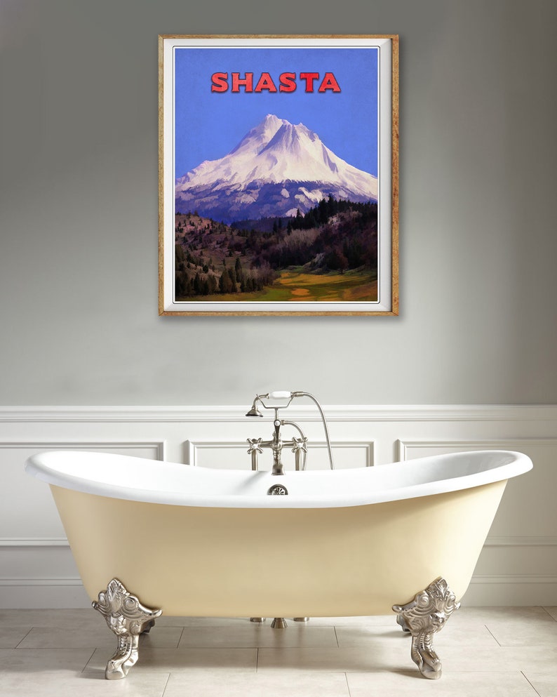 Mt Shasta Poster California Print Mount Shasta Print - Etsy