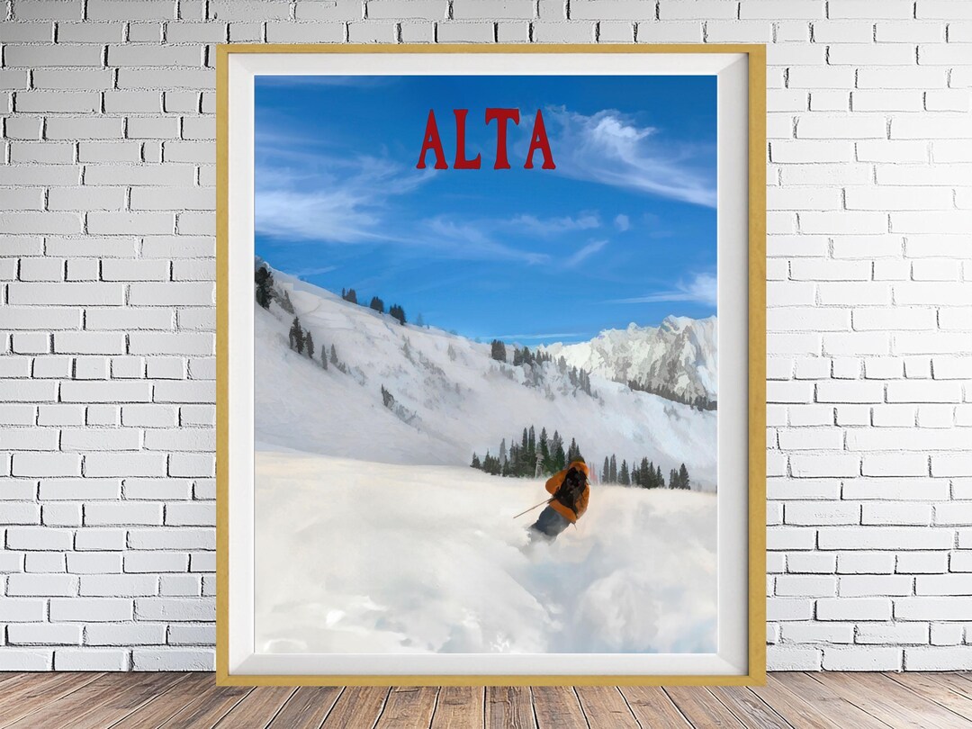Alta Utah Poster, Utah Print, Alta Ski Area Print, Skiing Poster, Utah ...