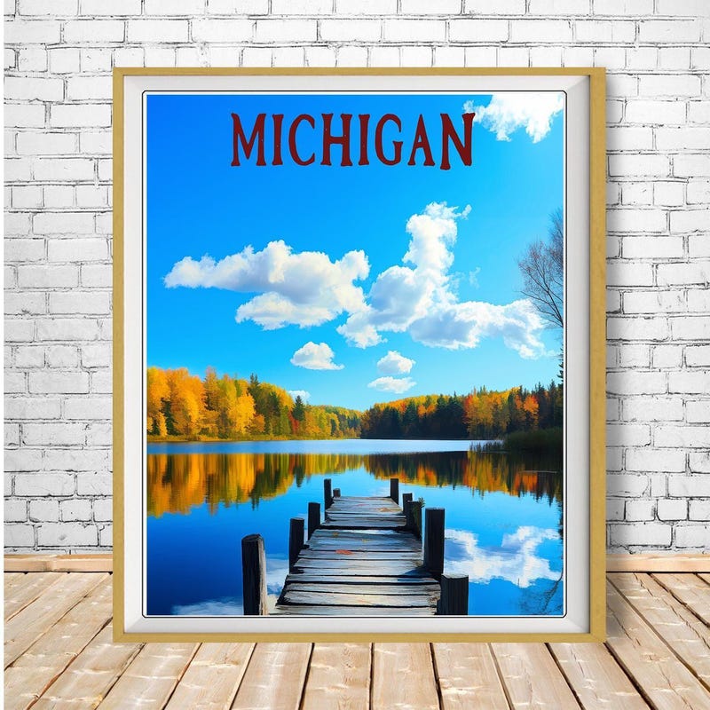 Michigan Poster - Etsy