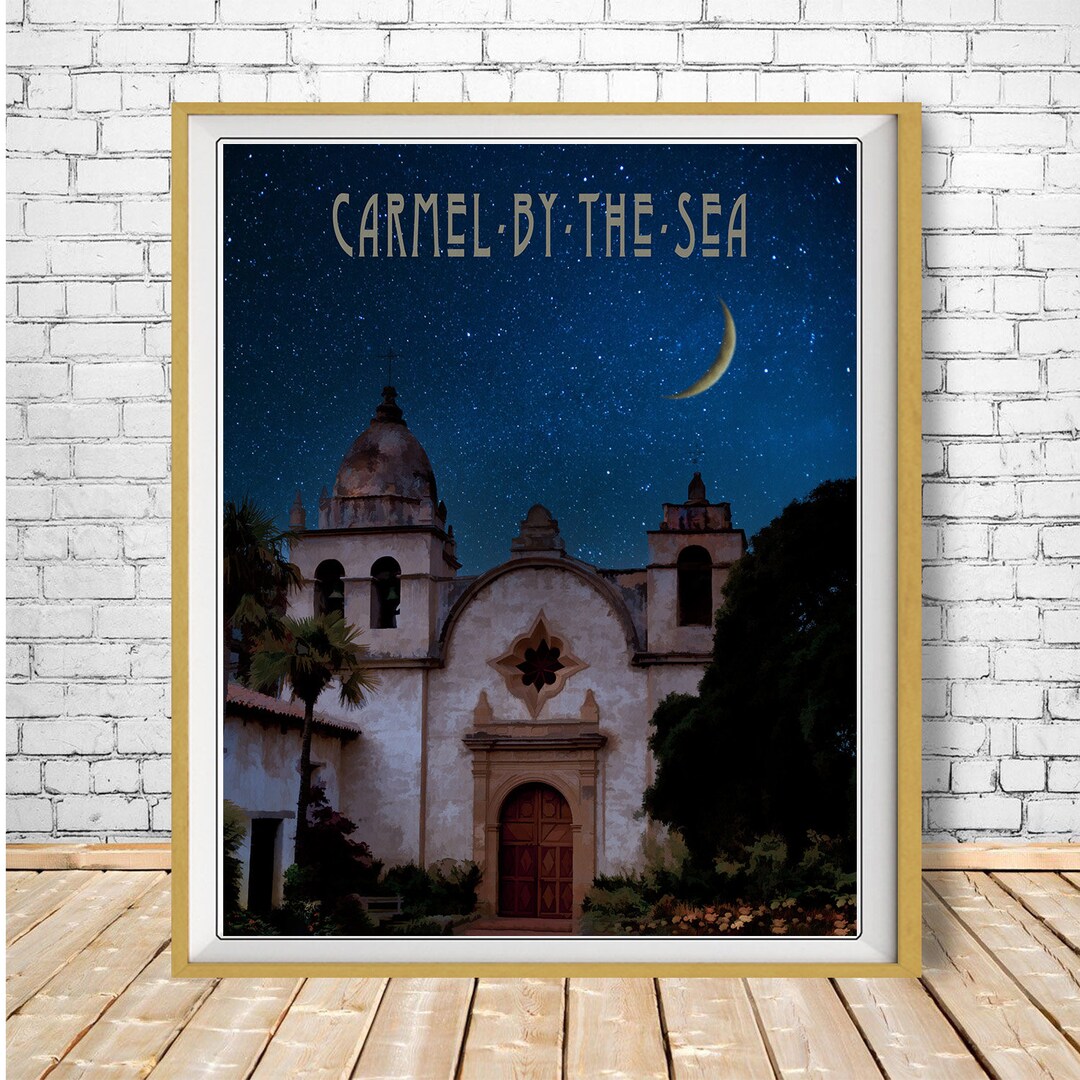 Carmel Mission Poster, California Print, Carmel Print, California Coast ...