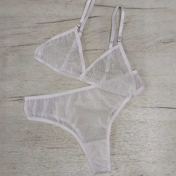 Sheer Bralette Set - Etsy