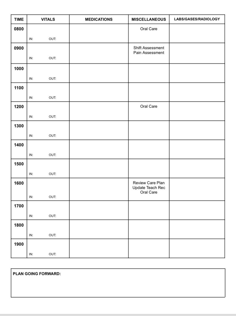 Nurse Report Sheet, RN Handoff Report - Etsy