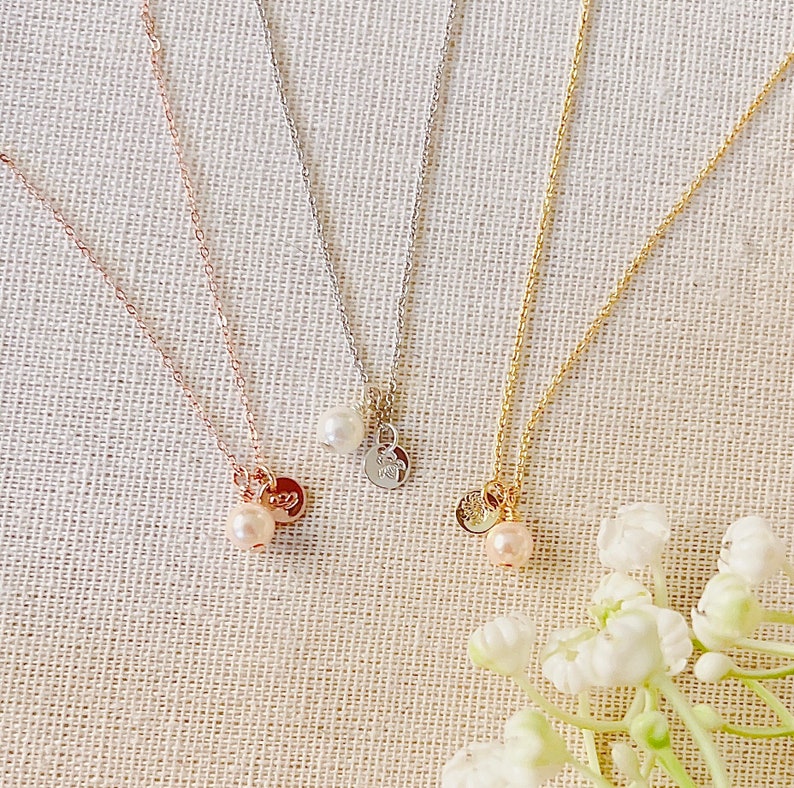 Tiny Birth Month Flower Necklace, Mother and Daughter Necklace, Dainty ...