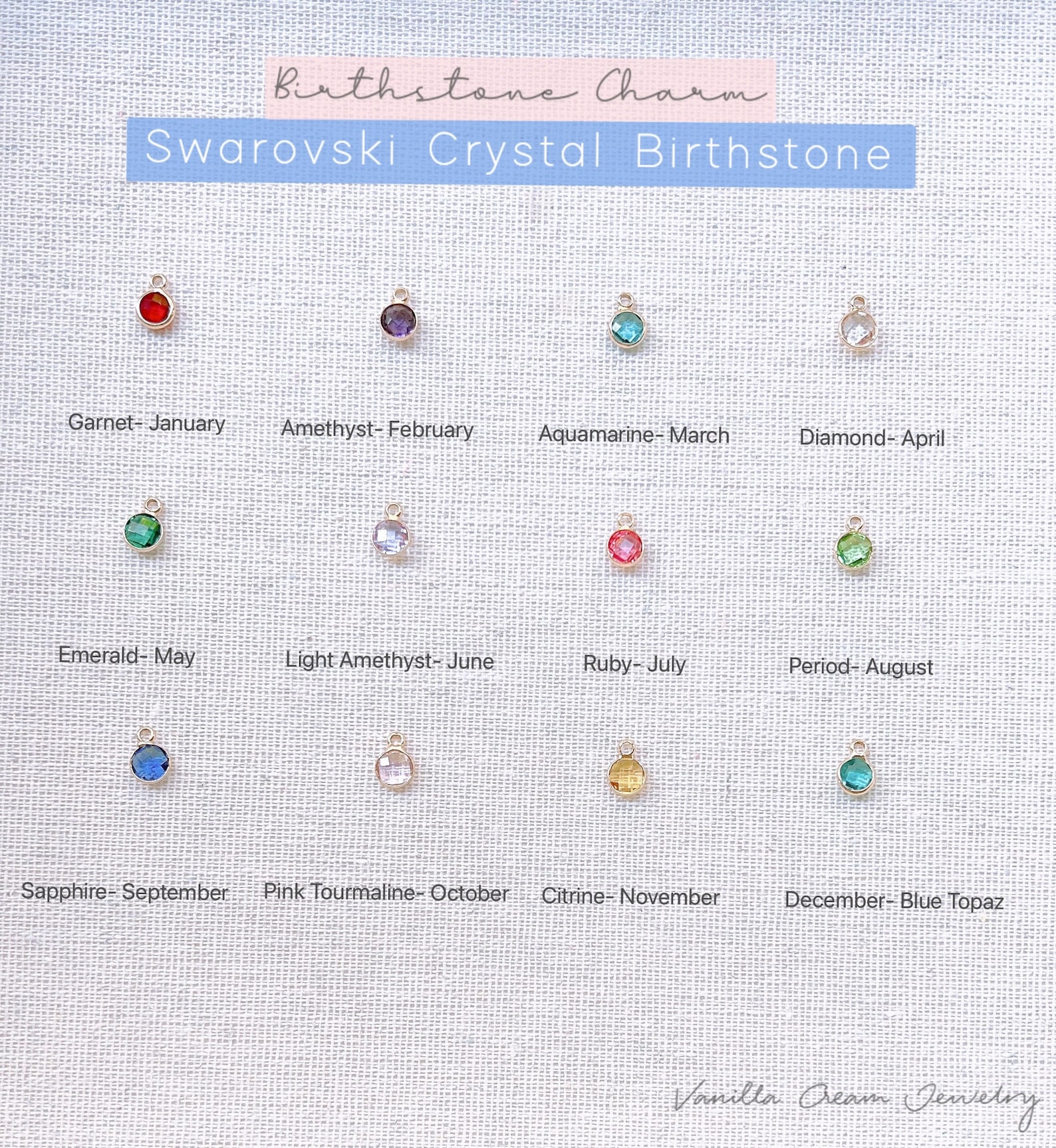 Custom Letter Birthstone Necklace Birthday Gift, Personalized ...