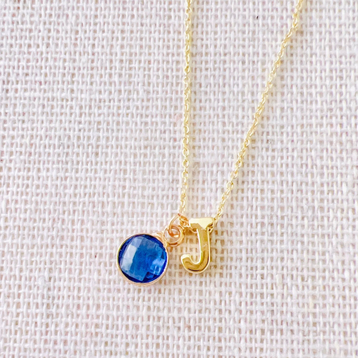 Custom Letter Birthstone Necklace Birthday Gift, Personalized ...