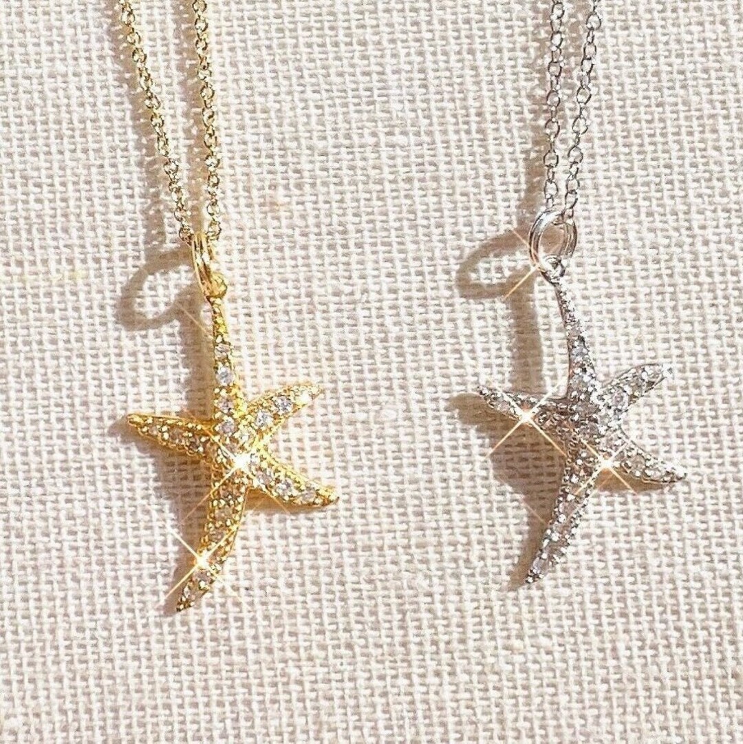 Tiny Starfish Necklace for Her Gold Starfish Necklace Birthday Gift for ...