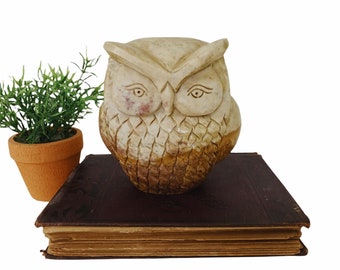 Stone Owl Sculpture | Etsy