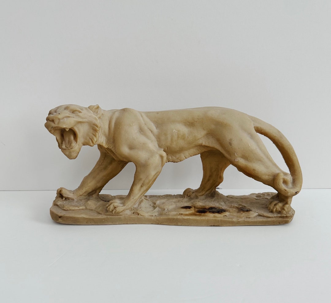 Vintage Resin Tiger Sculpture/neo-classical/vintage Modern - Etsy