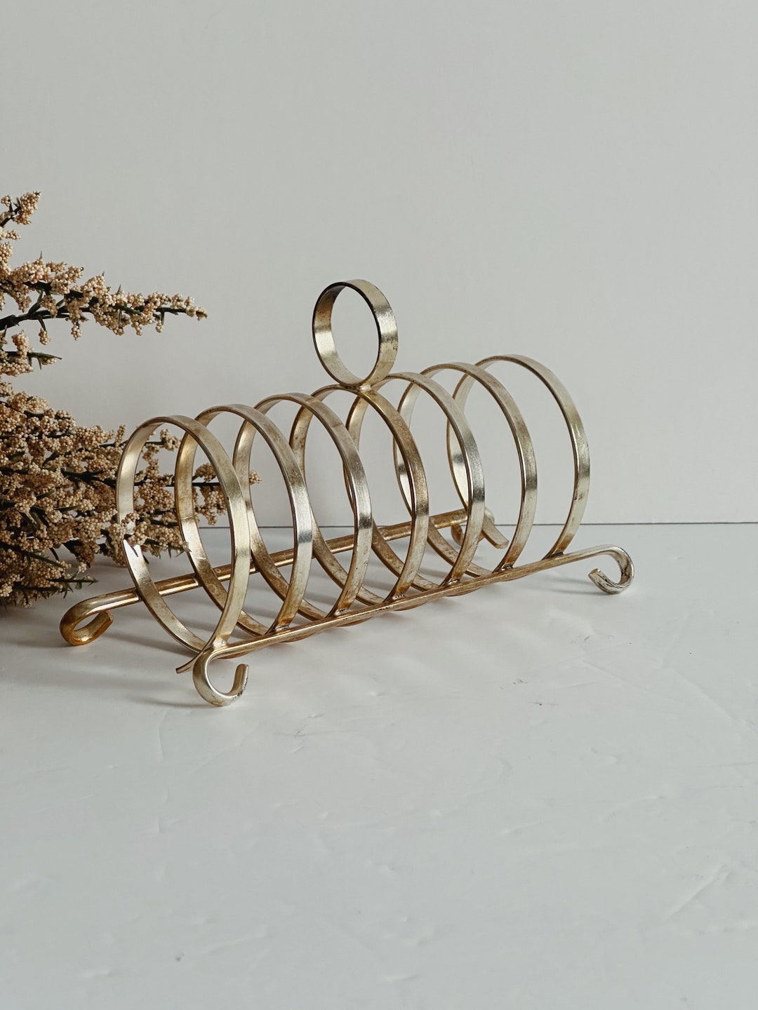 Vintage Silver British Toast Rack/letter Holder/6 Slice Rack/footed ...