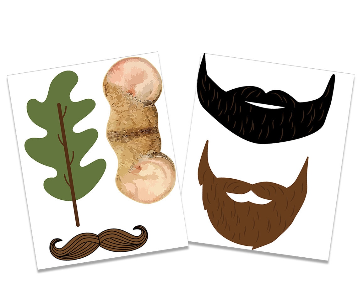 Camping Photo Booth Props, Printable PDF. Animal Theme Birthday Party ...