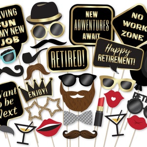 Retirement Party Photo Booth Props. Printable Retirement Party Props ...