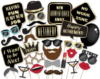 Retirement Party Photo Booth Props. Retirement Printable Props, Instant ...