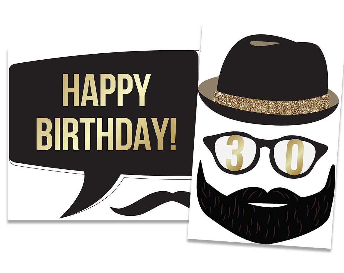 30th Birthday Photo Booth Props: Printable PDF. Thirtieth Birthday ...