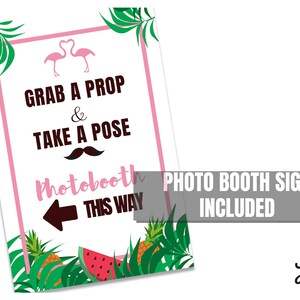 Summer Party Photo Booth Props: Tropical Flamingo, Beach Theme (PDF) - Etsy