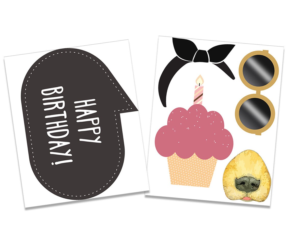 Birthday Photo Booth Props Printable Party Props Forest Animal Themed ...