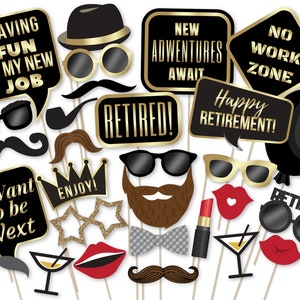 Retirement Party Photo Booth Props. Retirement Printable Props, Instant ...