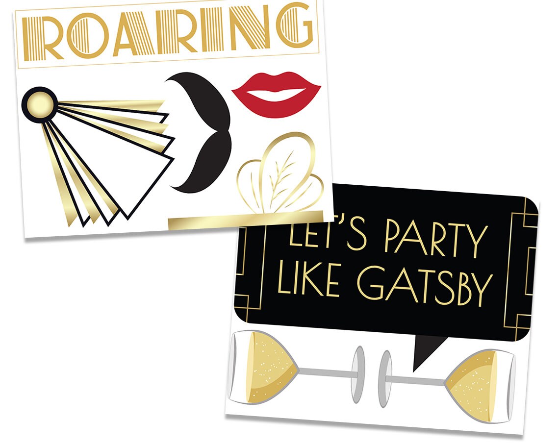 Printable Gatsby Photo Booth Props, Roaring 20s Party Photobooth Props ...