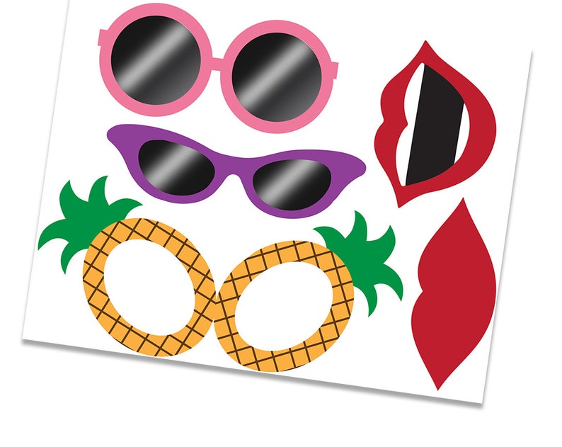 Hawaiian Party Photo Booth Props Summer Party Printables - Etsy