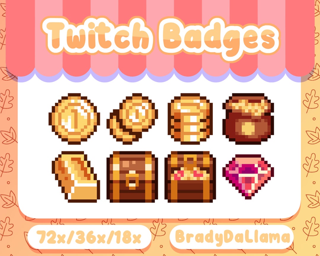 8 Treasure Coin Twitch Badges / Instant Download, RPG Gold Coin Badges ...