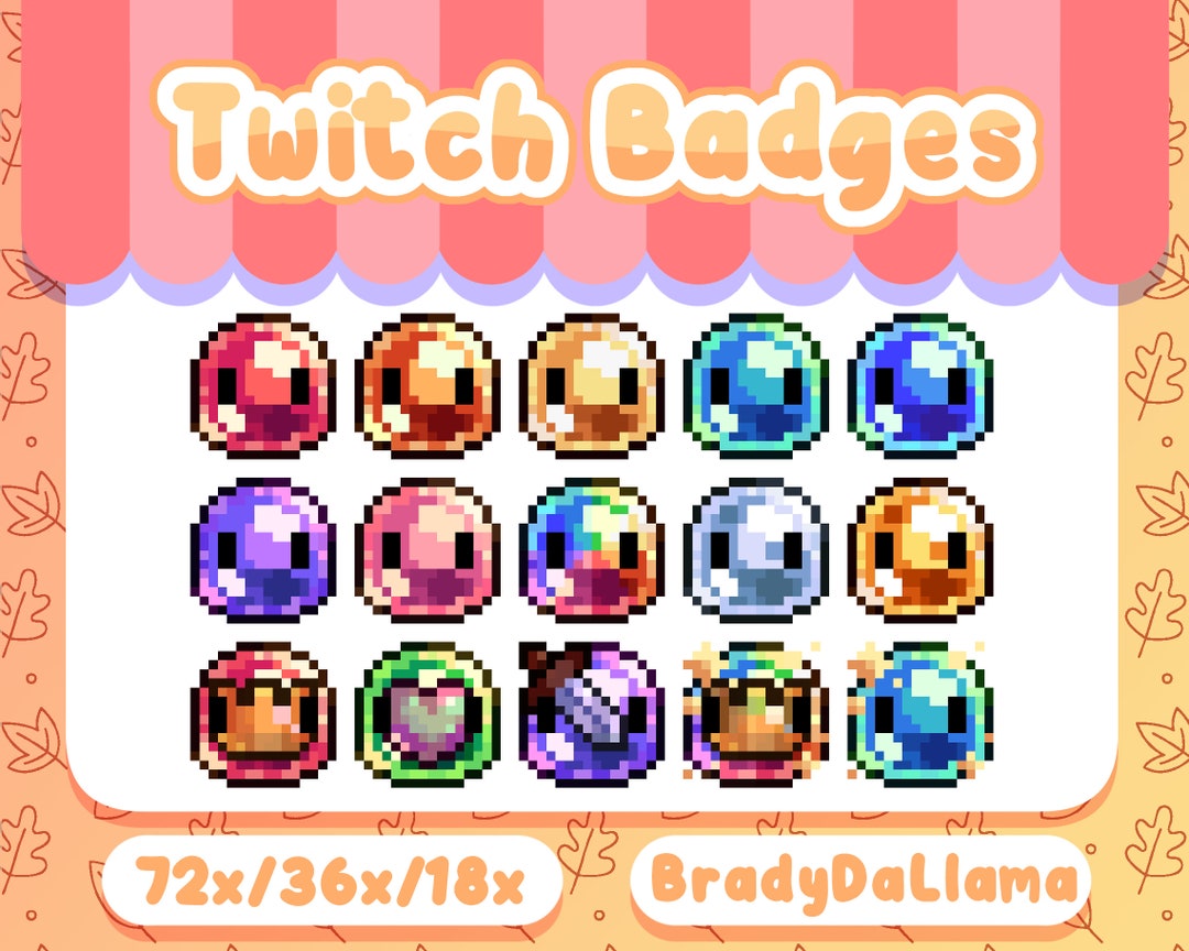 88 Twitch Slime Badges / Instant Download, Cute RPG Gaming Slime Badges ...