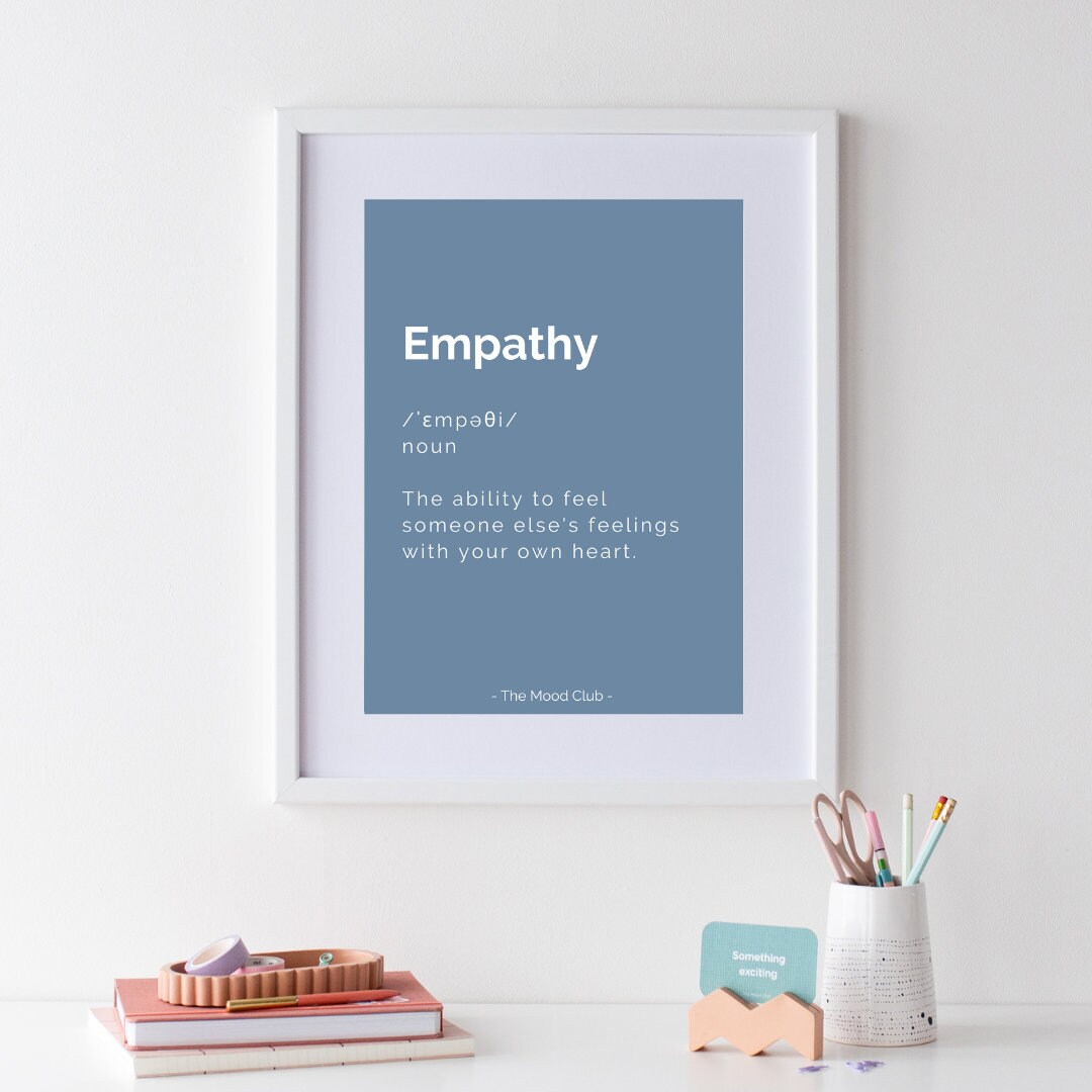 Empathy Definition A3 Blue Poster/motivational Wall Art/colorful Print ...