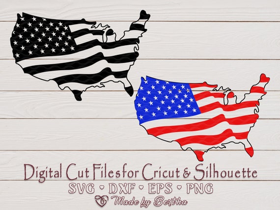 US Map Flag SVG United States of America Flag Independence - Etsy