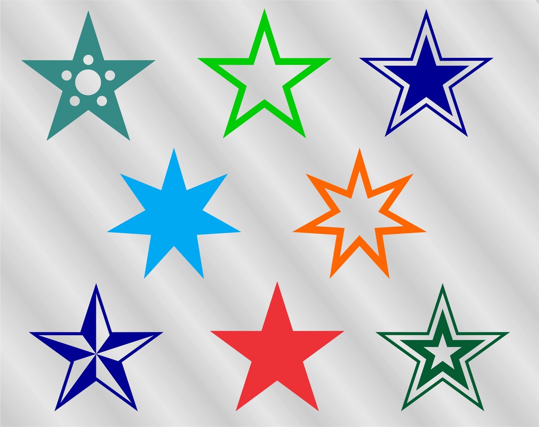 Star Clipart, Star Vector, Digital Cutting File Graphic Design Star AI ...