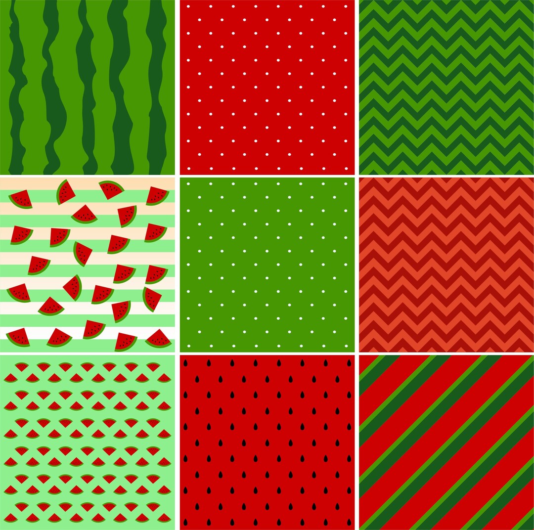 Watermelon Digital Paper, Watermelon Clipart, Clip Art, Digital Paper ...