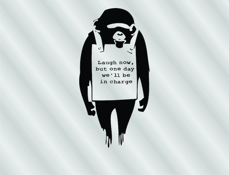 Banksy Monkey In Charge Clipart, Vector de monos bancos, Diseño gráfico ...