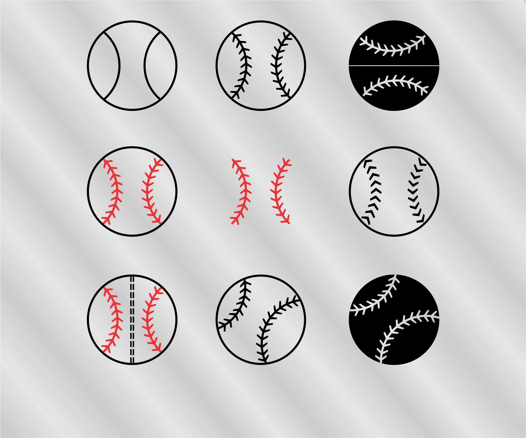 9 Baseball Clipart, Baseball Vector, Baseball Digital Cutting Graphic ...