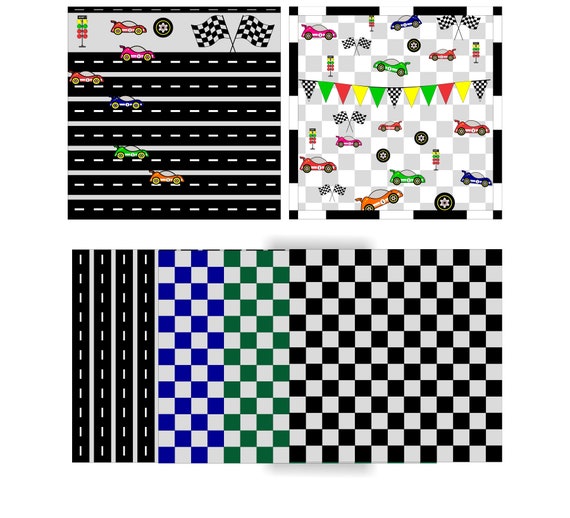 6 Racing Car Digital Paper Pack Race Track Digital Paper - Etsy UK
