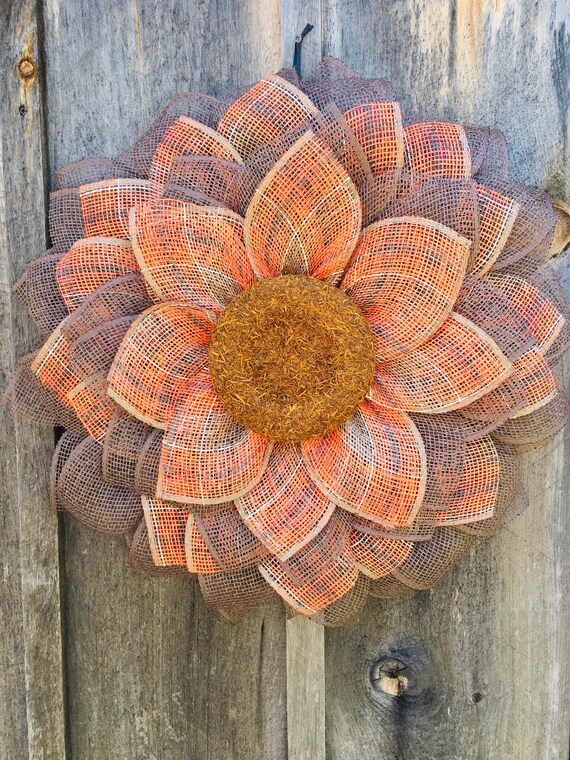Rustic Flower Wreath Farmhouse Flower Front Door Wreath - Etsy
