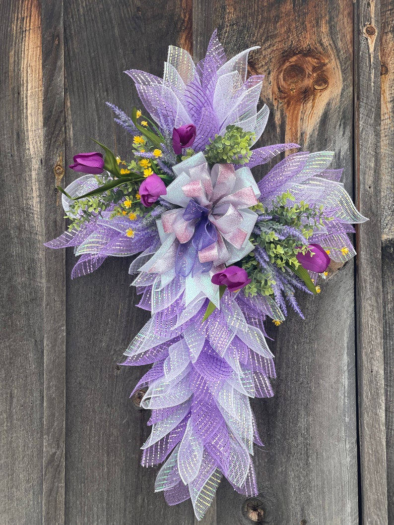 Easter Cross, Cross Wall Hanging, Front Door Wreath, Spring Wreath - Etsy