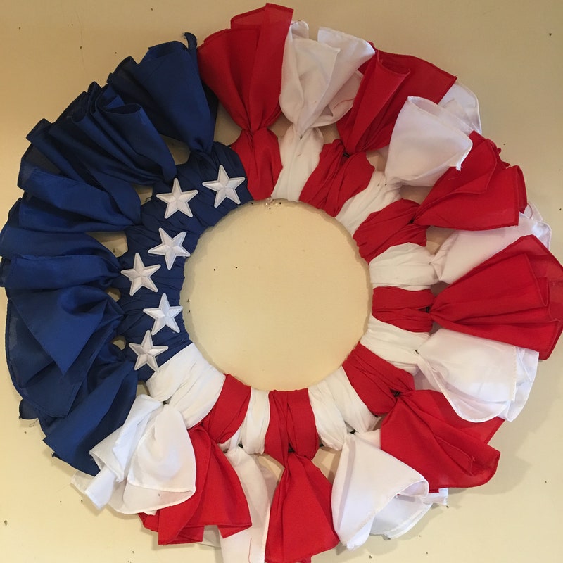 Patriotic Rag Wreath - Etsy