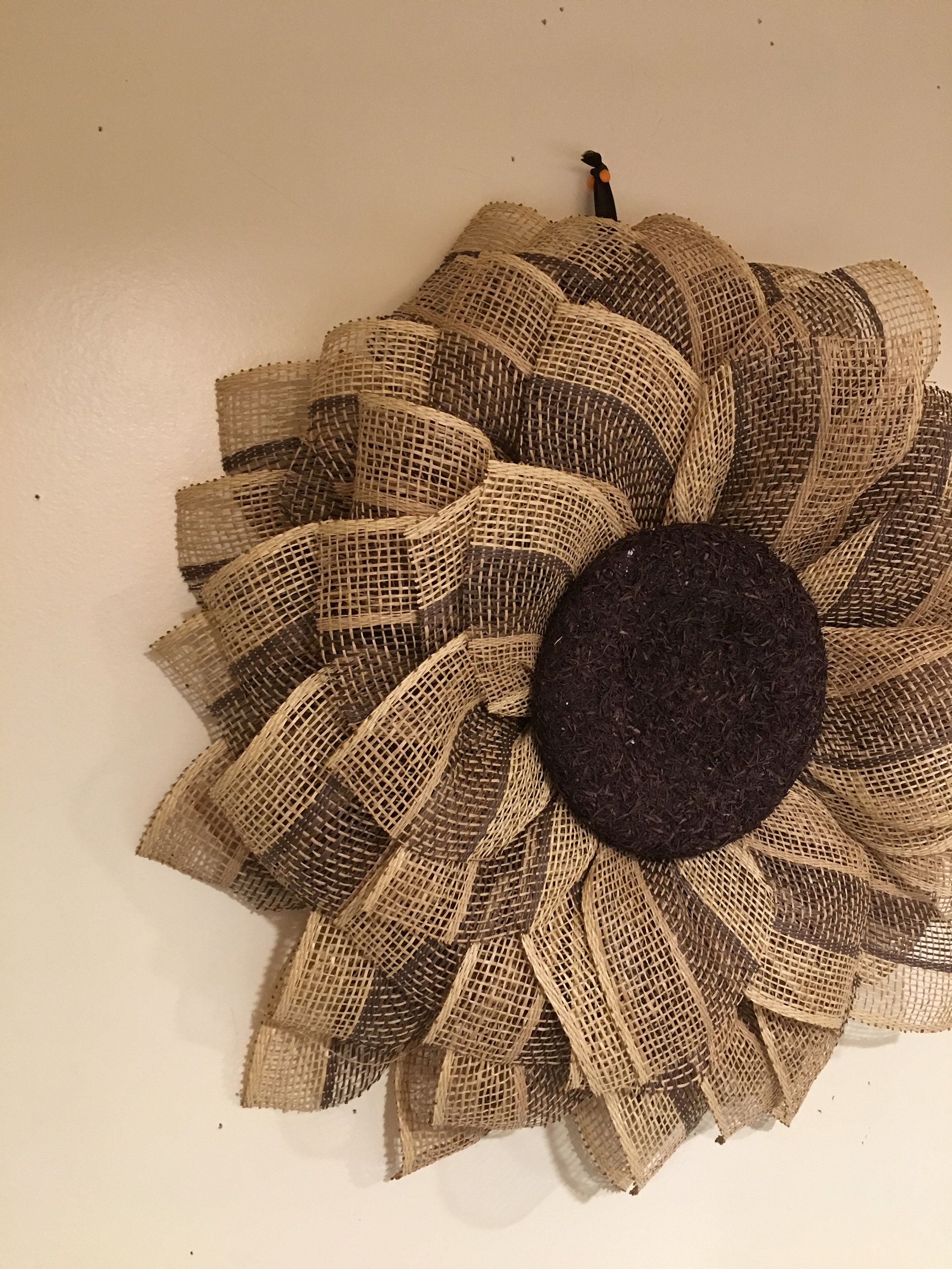 RUSTIC SUNFLOWER, Neutral Sunflower, Handmade Flower, Farmhouse Flower ...