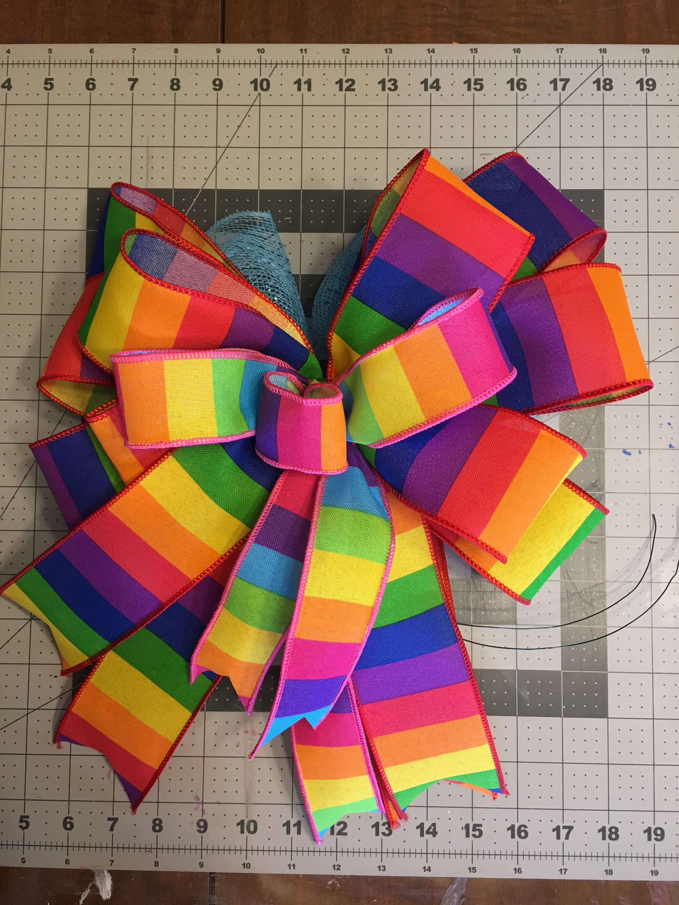 Rainbow Mail Box Bow, Rainbow Door Hanger, Rainbow Lantern Bow, Outdoor ...