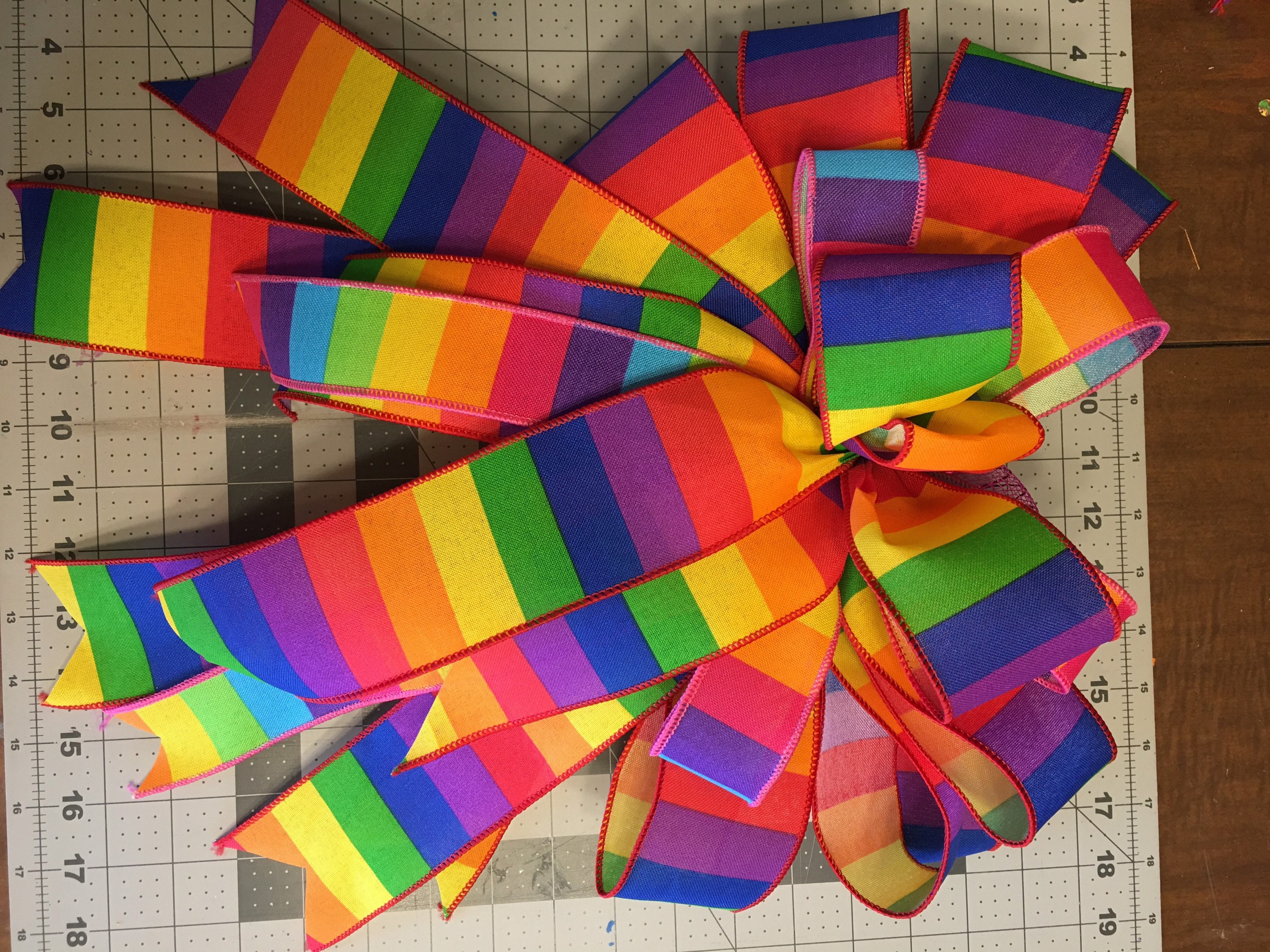 Rainbow Mail Box Bow, Rainbow Door Hanger, Rainbow Lantern Bow, Outdoor ...