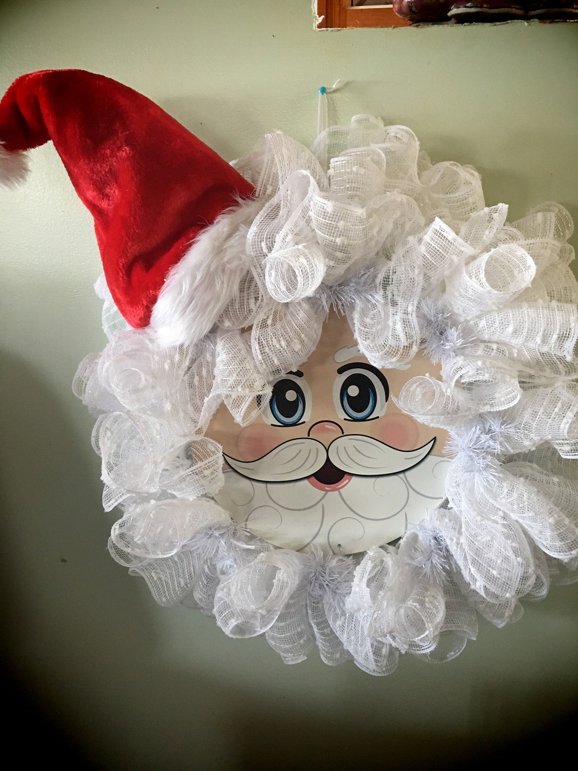 Santa Face Wreath Christmas Wreath santa Wreath for Front - Etsy