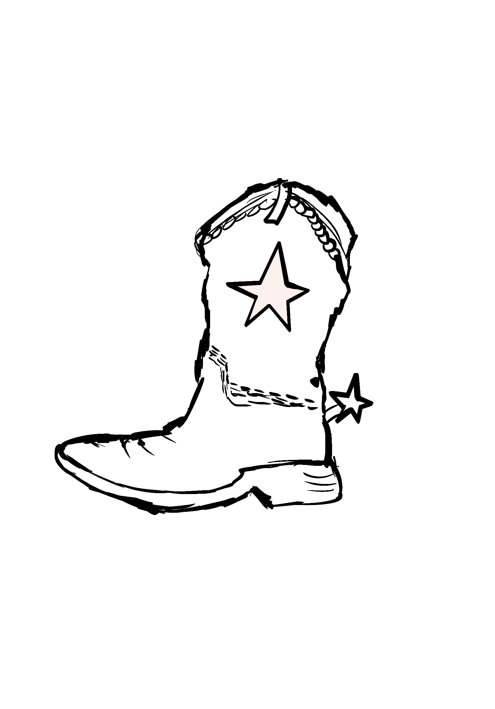Star Boot, 8.5x11" Cowboy Boot Design, Multiple Background Options ...