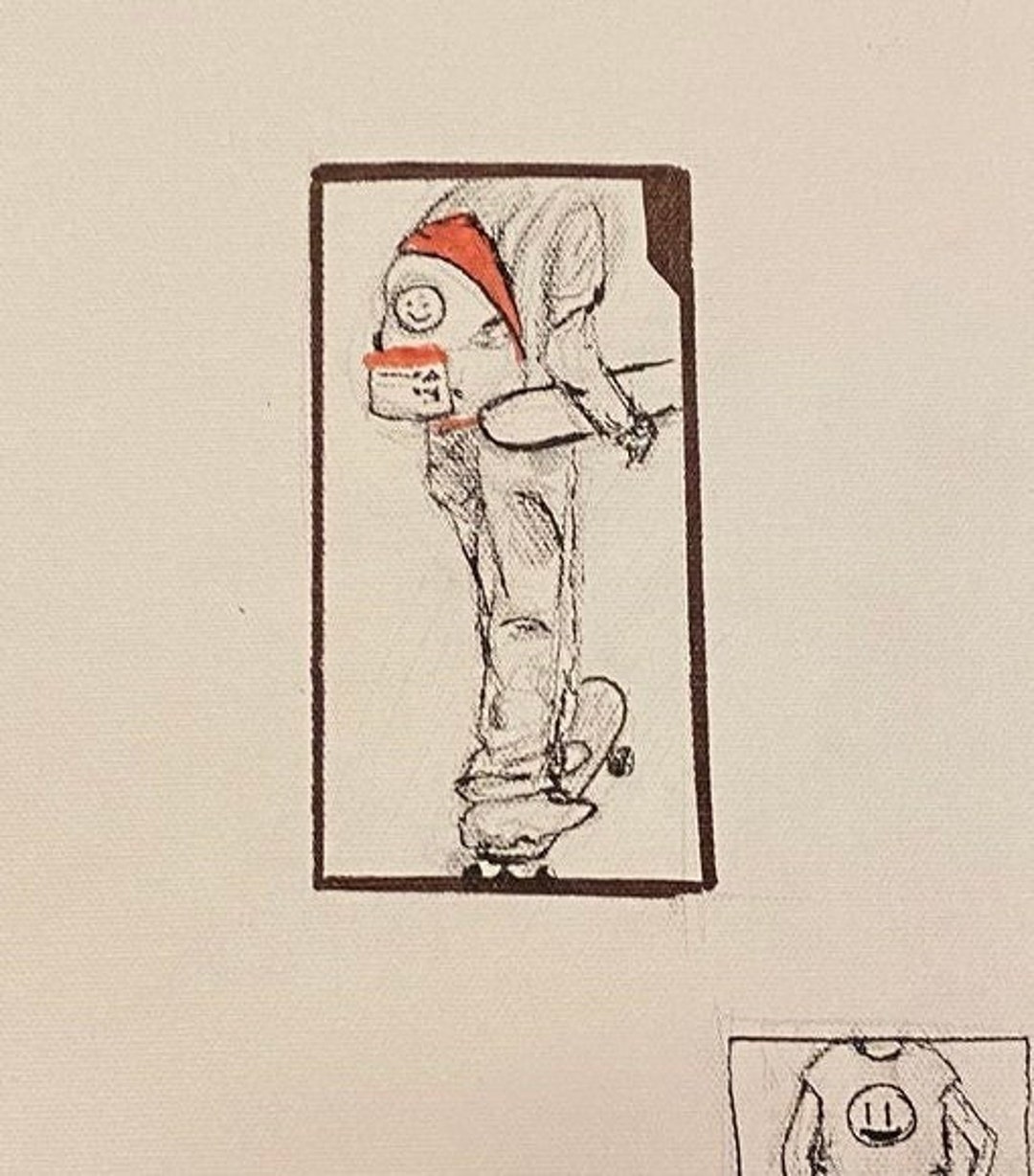 Sk8r Dood, 8x11" Print of Pen Ink & Pencil Sketch With Light Marker - Etsy