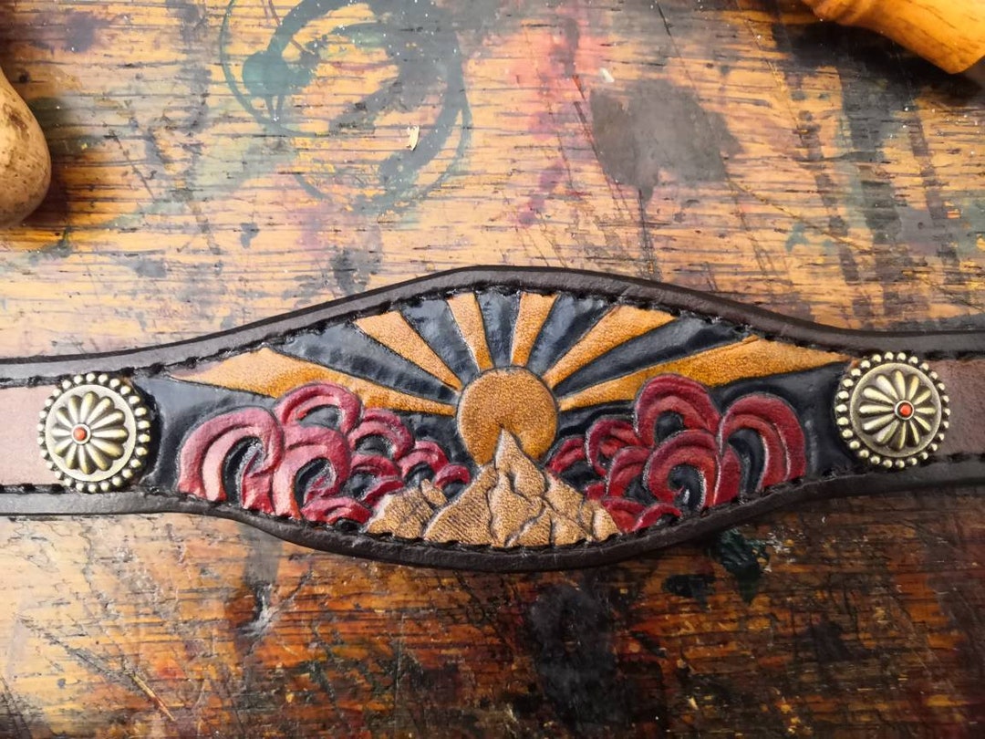 Leather Brow Band for Horse, Bespoke, Hand Carved, Crafted. Made to ...